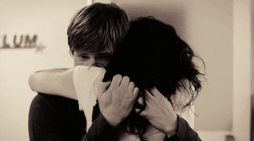 Anime Crying Hug Gif