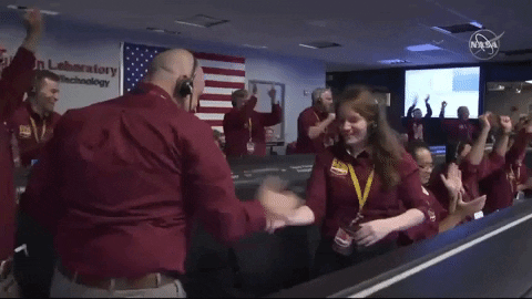 Nasa Control Room Celebration