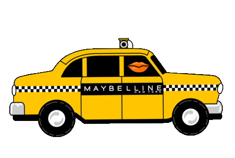 Nyc Taxi Sticker by Maybelline for iOS & Android | GIPHY