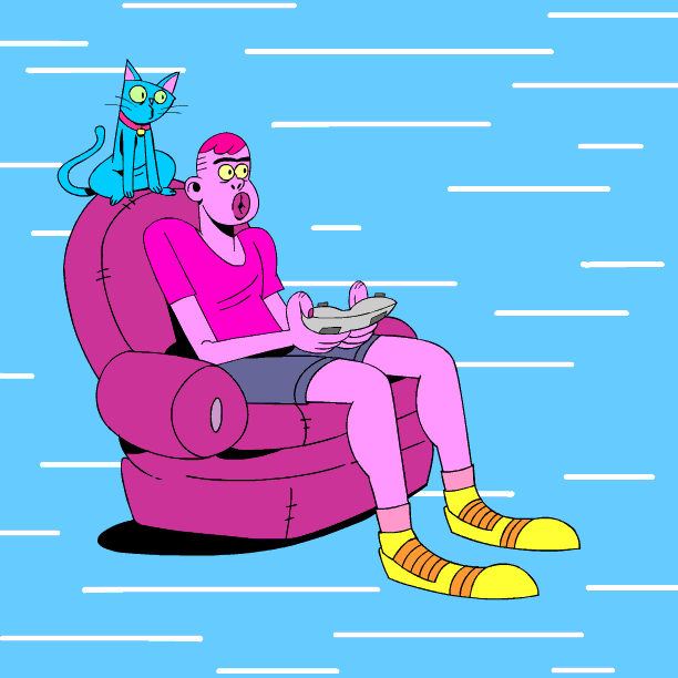 In The Zone Cat GIF by Ian Laser - Find & Share on GIPHY