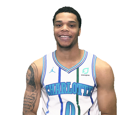 Happy Miles Bridges Sticker by Charlotte Hornets for iOS & Android | GIPHY