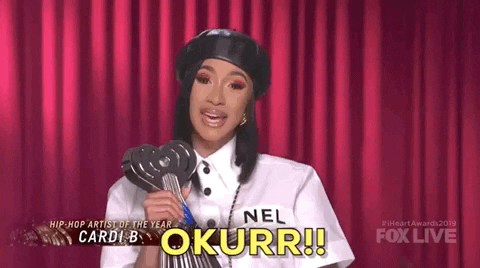 Cardi B Ok GIF by iHeartRadio - Find & Share on GIPHY