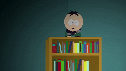 Books Falling Off Shelf Cartoon