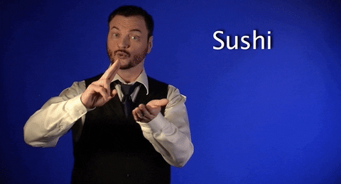 Sign Language Sushi GIF by Sign with Robert - Find & Share on GIPHY