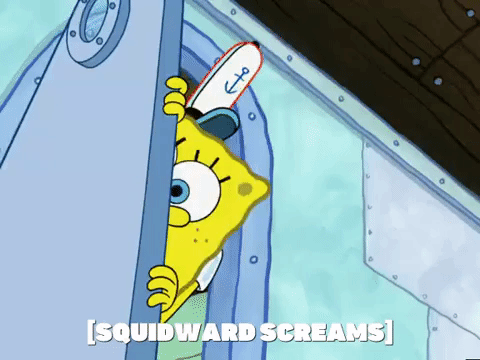 Squidward Screaming Gif