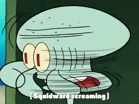 Squidward Screaming Gif
