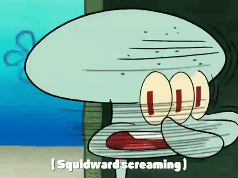 Squidward Screaming Gif