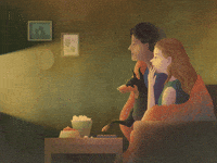 Watching A Movie Gif