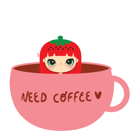 First Coffee Sticker by strawberrystyle for iOS & Android | GIPHY