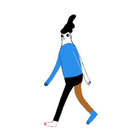 Walking Walk Sticker by Kathiuska for iOS & Android | GIPHY