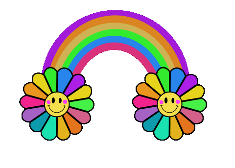 Flower Power Rainbow Sticker for iOS & Android | GIPHY