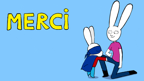 Merci Beaucoup GIF by Simon Super Rabbit - Find & Share on GIPHY