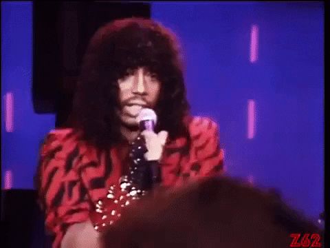 Rick James Riendo Gif