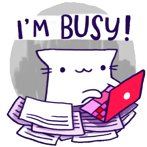 Cat Working Sticker by Cindy Suen for iOS & Android | GIPHY