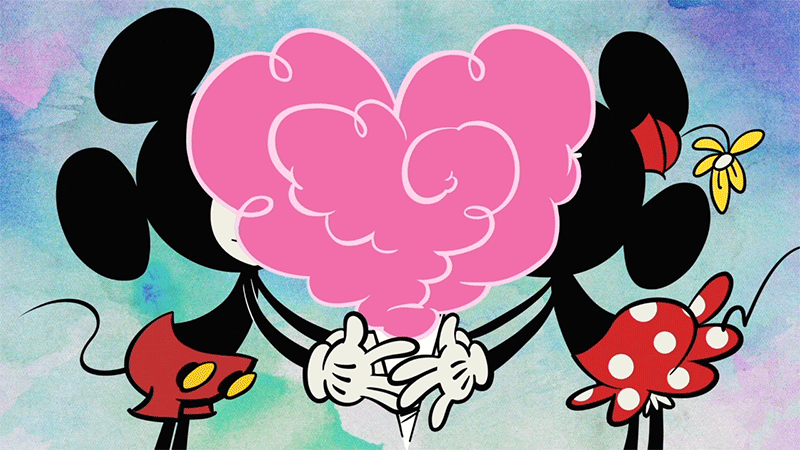 Mickey Minnie Kiss Gif
