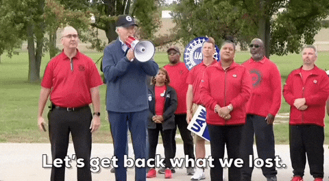 Pres. Biden Made History With His UAW Picket Line Appearance by GIPHY ...