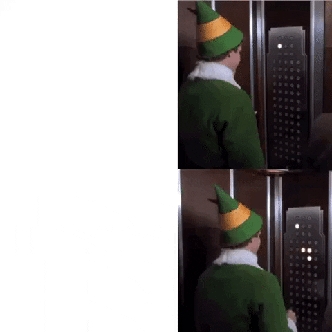 Buddy the Elf pushing elevator buttons : MemeTemplatesOfficial
