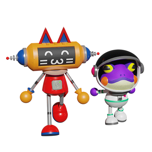Robo Cat and Astro Frog by Bare Tree Media | GIPHY
