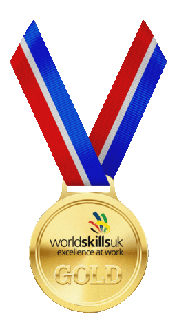 Gold Medal Win Sticker by WorldSkills UK for iOS & Android | GIPHY