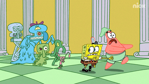 Scared Patrick Star GIF by SpongeBob SquarePants - Find & Share on GIPHY