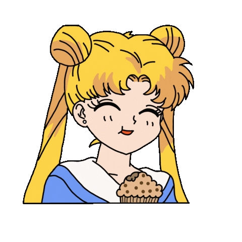Sailor Moon Eating Sticker for iOS & Android | GIPHY