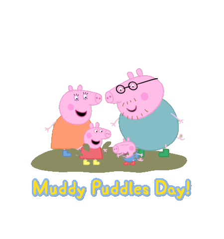 Muddy Puddles Splash Sticker by Peppa Pig for iOS & Android | GIPHY