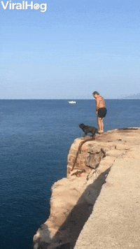Person Jumping Off Cliff Gif