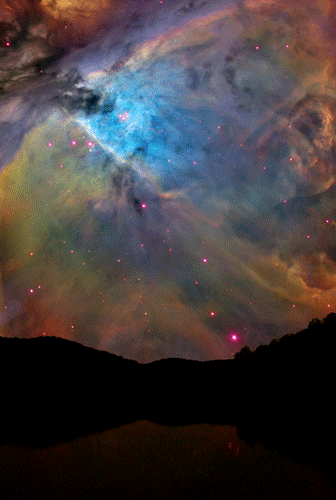 via GIPHY | Orion nebula, Galaxy poster, Nebula