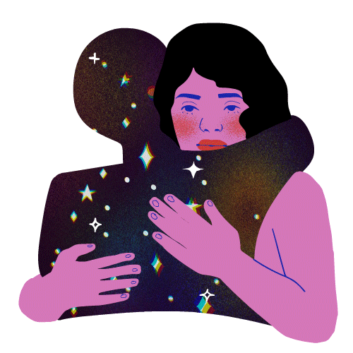 Space Hug Sticker by Cienna Smith for iOS & Android | GIPHY