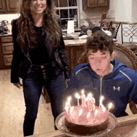 Funny Blowing Out Candles Gif