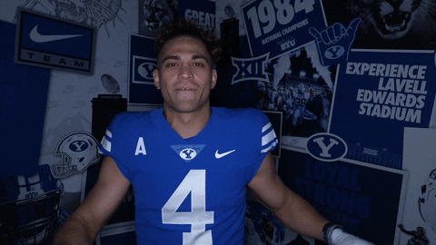 Byu Football Chest Pound GIF by BYU Cougars - Find & Share on GIPHY