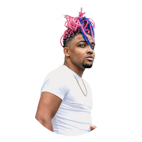 Pink And Blue Rapper Sticker by Denvr for iOS & Android | GIPHY