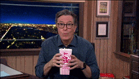 Stephen Colbert Eating Popcorn