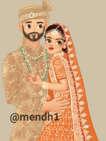 Indian Bride And Groom Animated