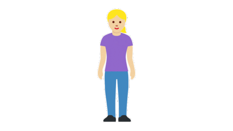 Woman Standing Sticker by EmojiVid for iOS & Android | GIPHY