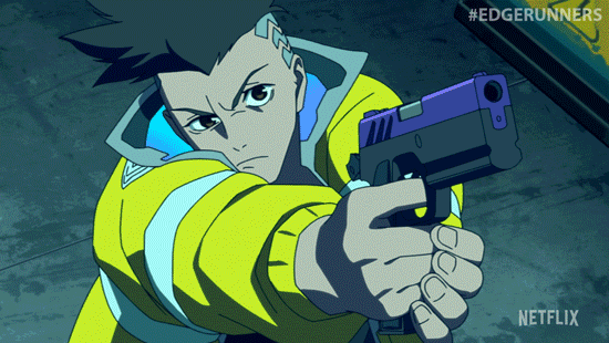 Shooting Pew Pew Pew GIF by Cyberpunk: Edgerunners - Find & Share on GIPHY
