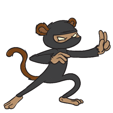 Ninja Ape Sticker by Pummel & Friends for iOS & Android | GIPHY