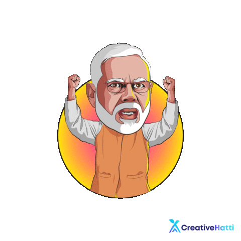 Narendra Modi Party Sticker by Creative Hatti for iOS & Android | GIPHY