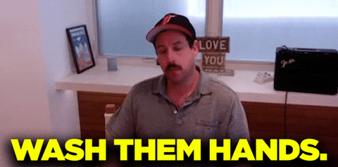 Adam Sandler Wash Your Hands GIF by Team Coco - Find & Share on GIPHY