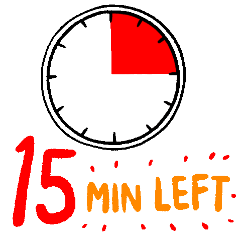 15 Minutes Illustration Sticker for iOS & Android | GIPHY