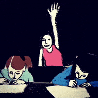 Raises Hand Animated Gif