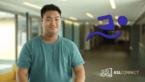 American Sign Language Swimming GIF by ASL Connect - Find & Share on GIPHY