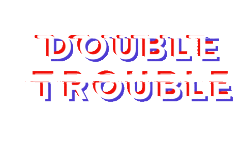 Double Trouble Glitch Sticker by Equal Parts Studio for iOS & Android ...