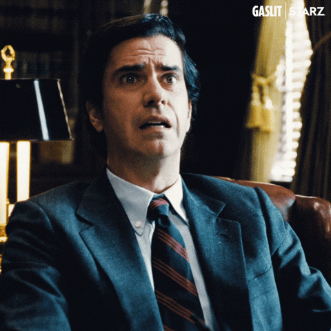 Shocked Hamish Linklater GIF by Gaslit - Find & Share on GIPHY