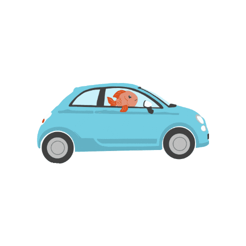 Driving Blue Car Sticker for iOS & Android | GIPHY