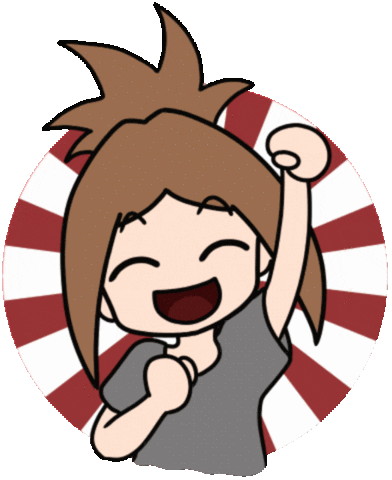 Ganbatte Line Brown Sticker