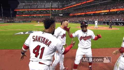 High Five Cleveland Indians GIF by MLB - Find & Share on GIPHY