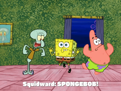 Spongebob Raising Hand