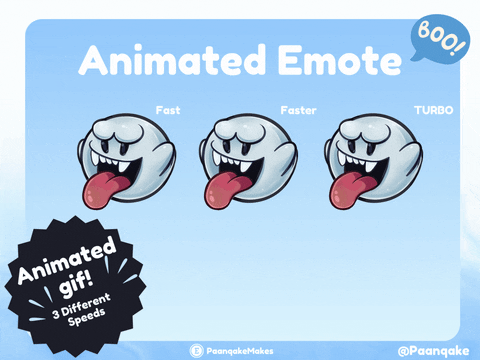 Boo Animated Emotes! 3 Speeds to Choose From | Instant P2U for Twitch ...