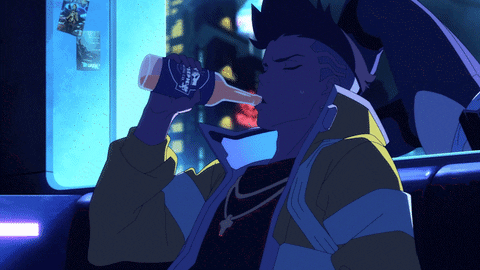David Martinez Drinking GIF by Cyberpunk: Edgerunners - Find & Share on ...